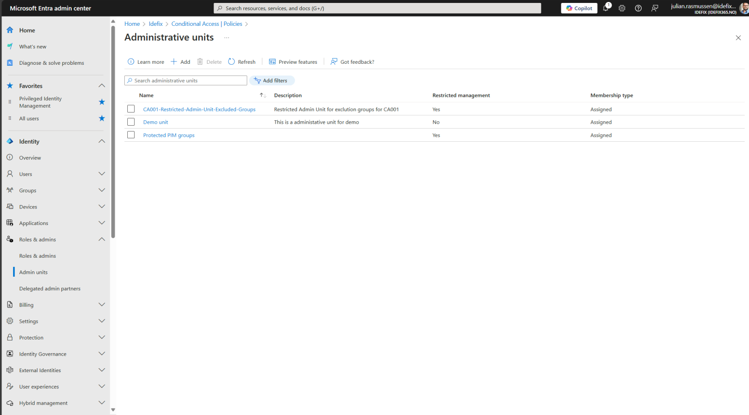 Secure your conditional access with Admin units – IdefixWiki